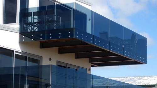 standoff glass railing with tempered tinted glass for balcony railing